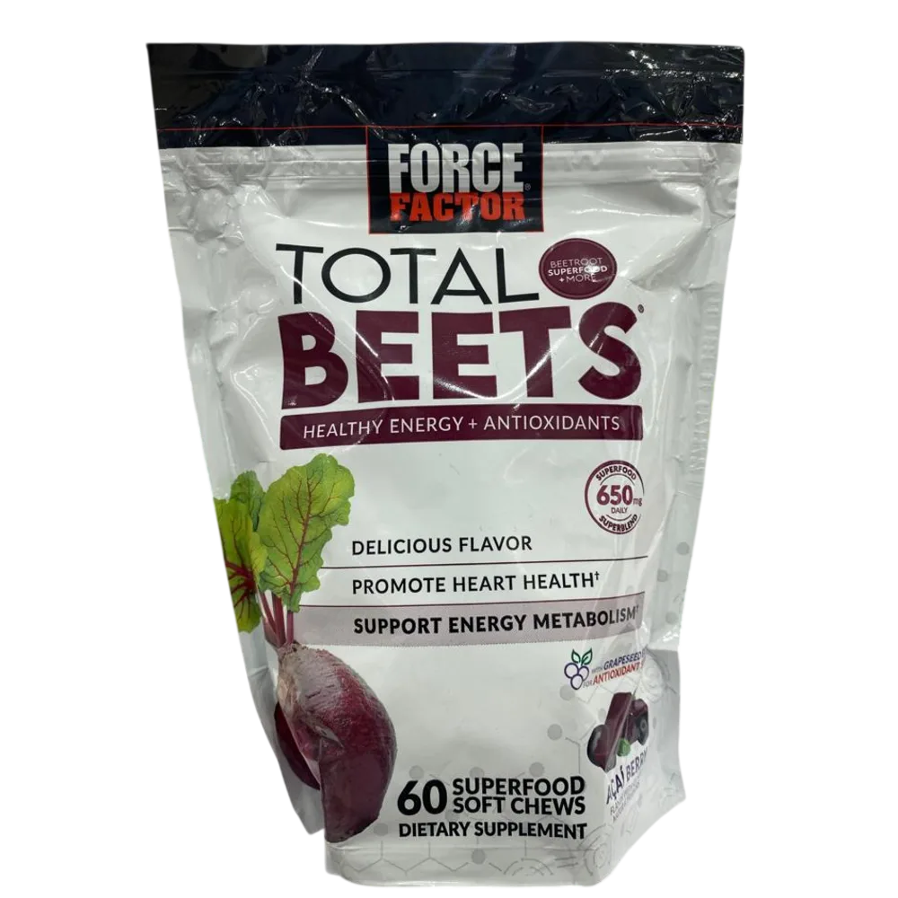 Force Factor Total Beets Acai Berry Soft Chews x60