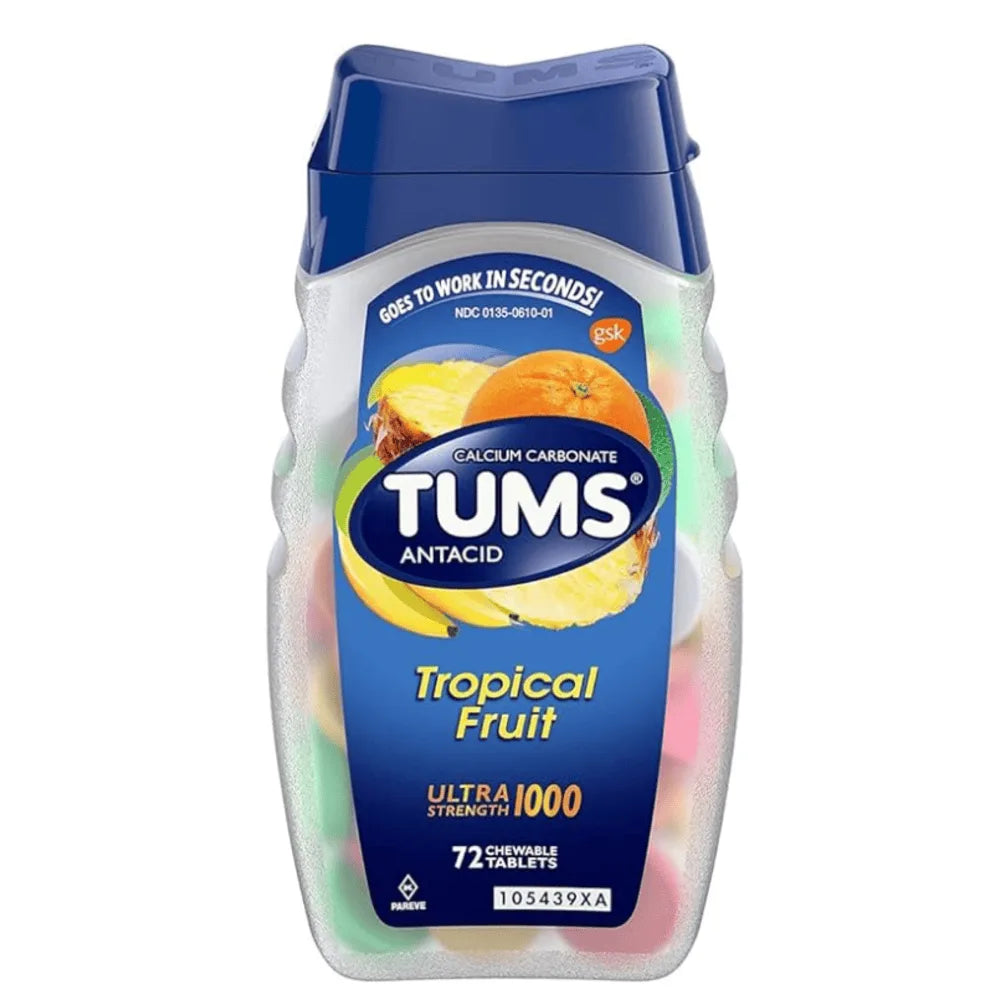 Tums Tropical Fruit Ultra Strength (Calcium Carbonate) 1000mg Tablet x